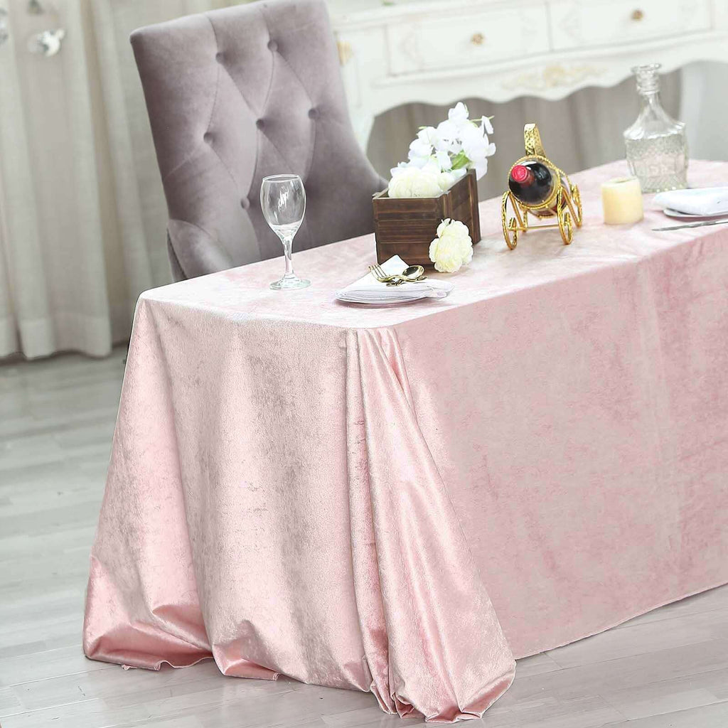Velvet Tablecloth 90"x132" Blush | TableclothsFactory