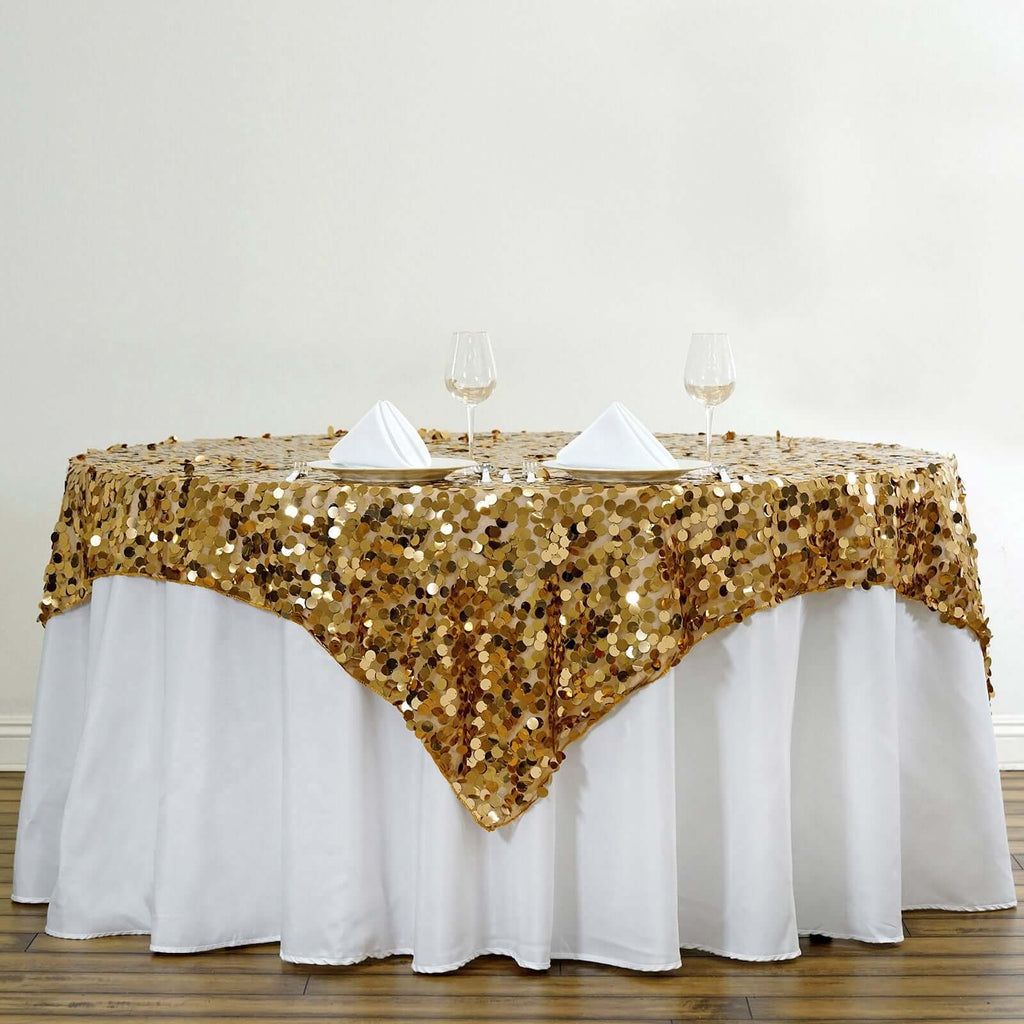 Payette Table Overlay 72"x72" Gold | TableclothsFactory