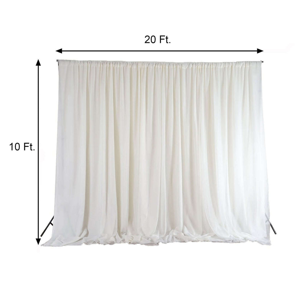 Ivory Chiffon Polyester Event Drapes 20ftx10ft | TableclothsFactory