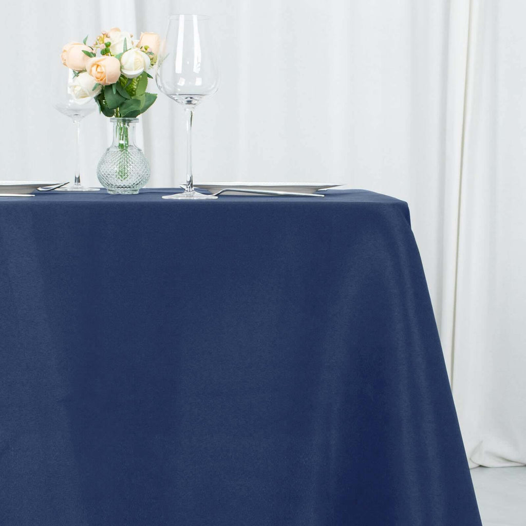 Premium Polyester Tablecloth 70"x70" Navy Blue | TableclothsFactory