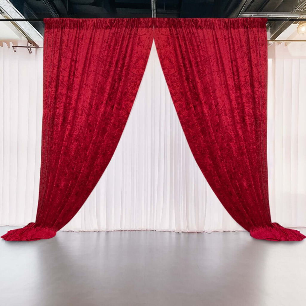Red Velvet Event Curtain Drapes 5ftx12ft | TableclothsFactory
