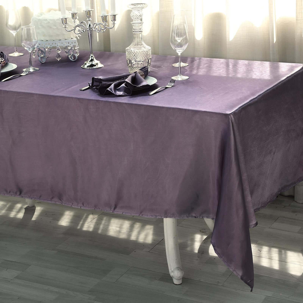 Satin Rectangle Tablecloth 60"x102" Violet | TableclothsFactory