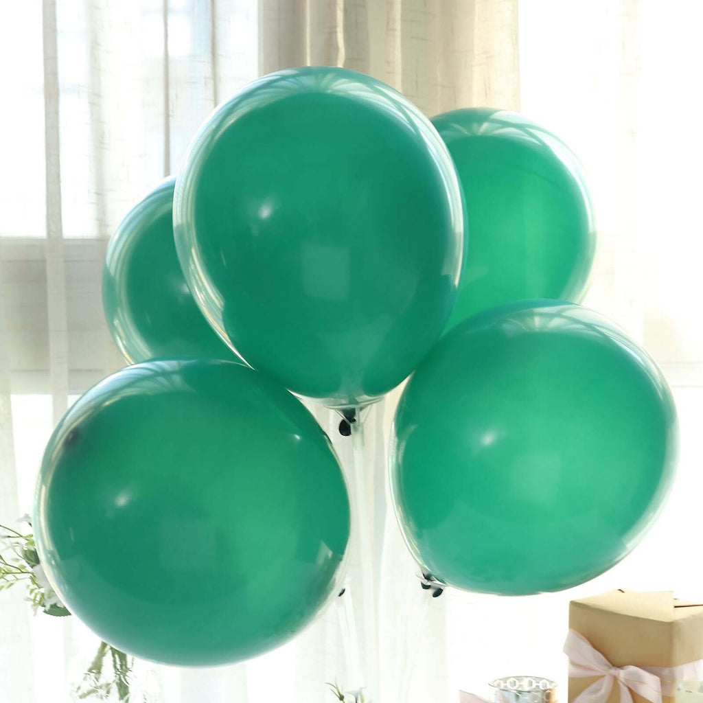 12" Matte Pastel Emerald Green Balloons | TableclothsFactory