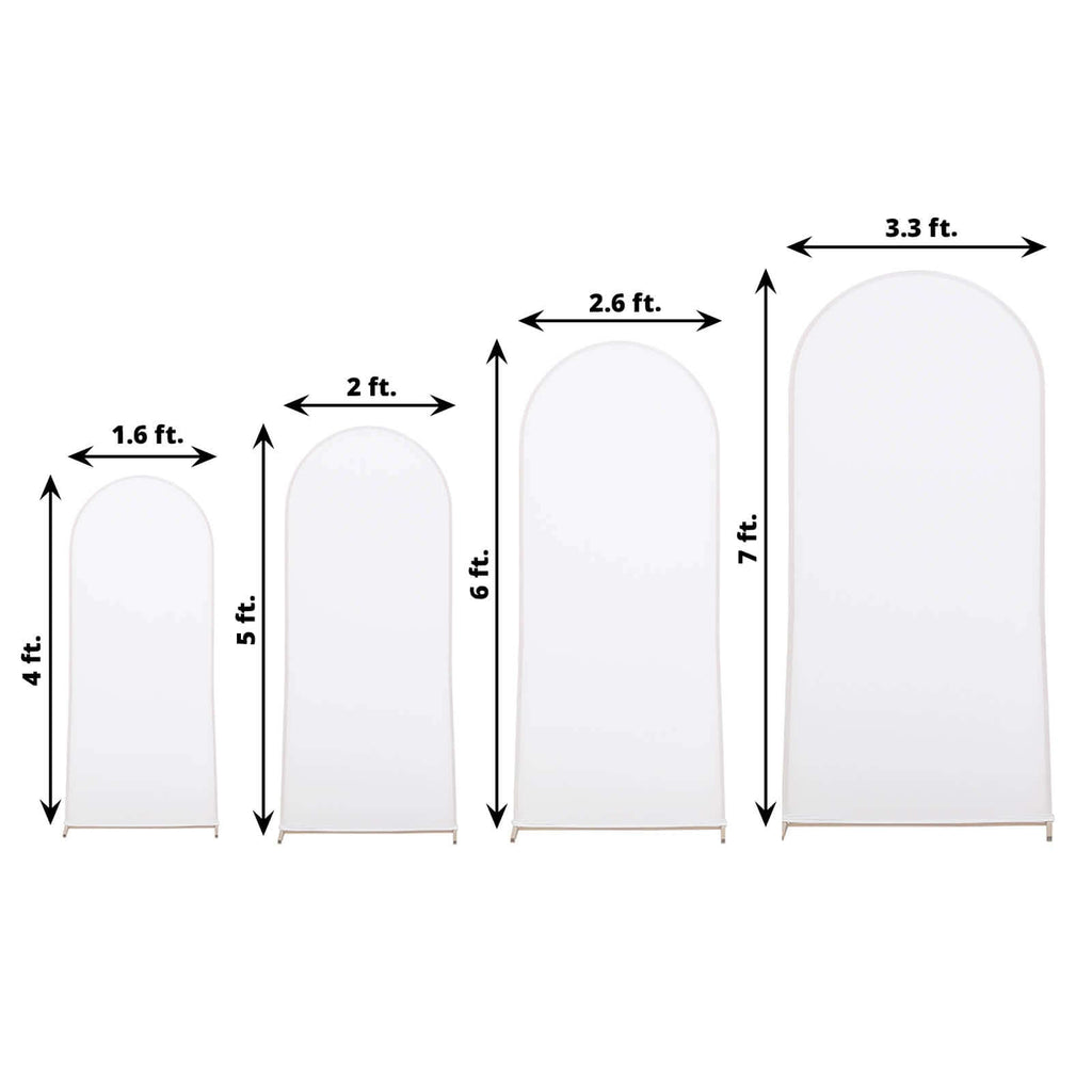 Matte White Spandex Wedding Arch Covers Set of 4 | TableclothsFactory
