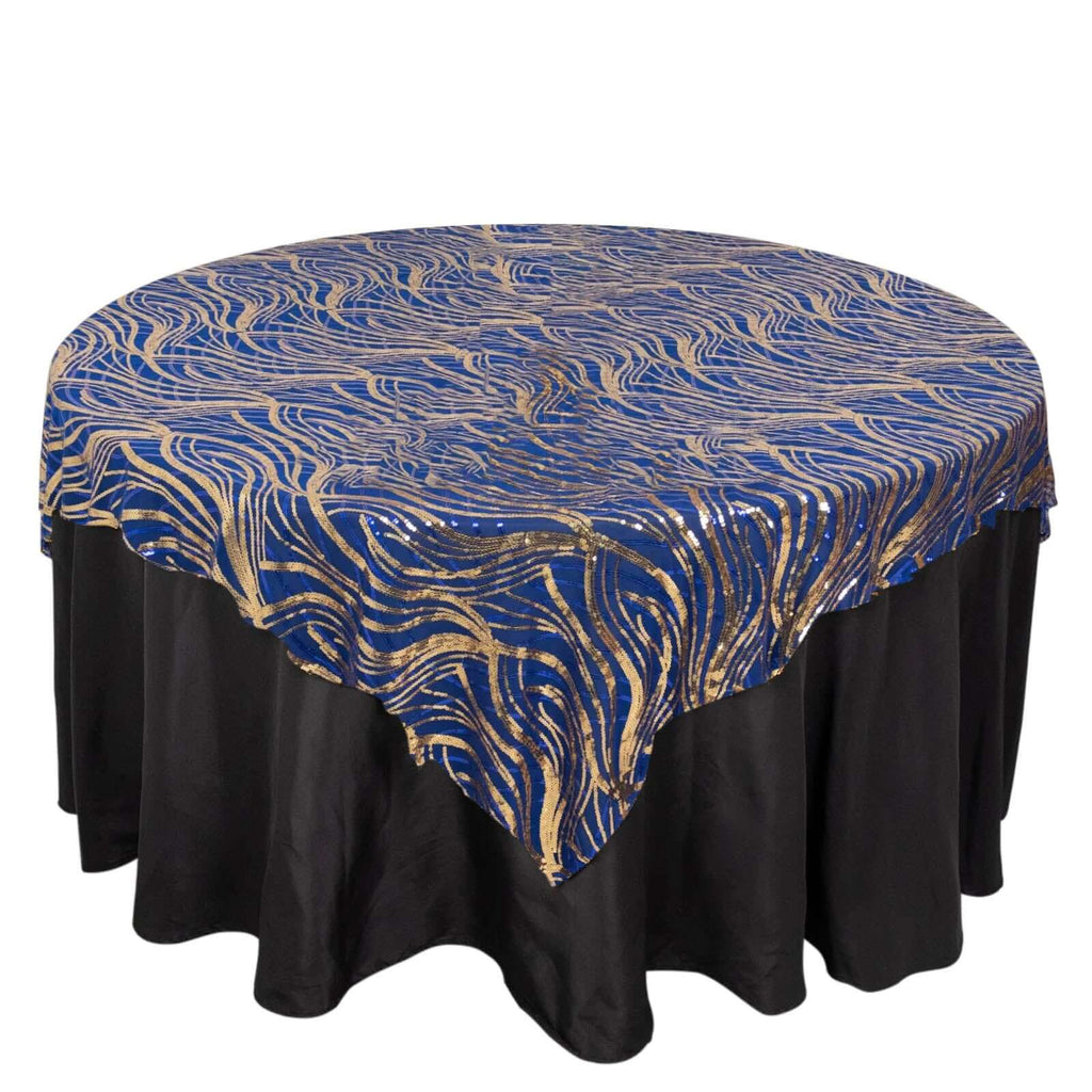 Wave Mesh Overlay 72"x72" Royal Blue | TableclothsFactory