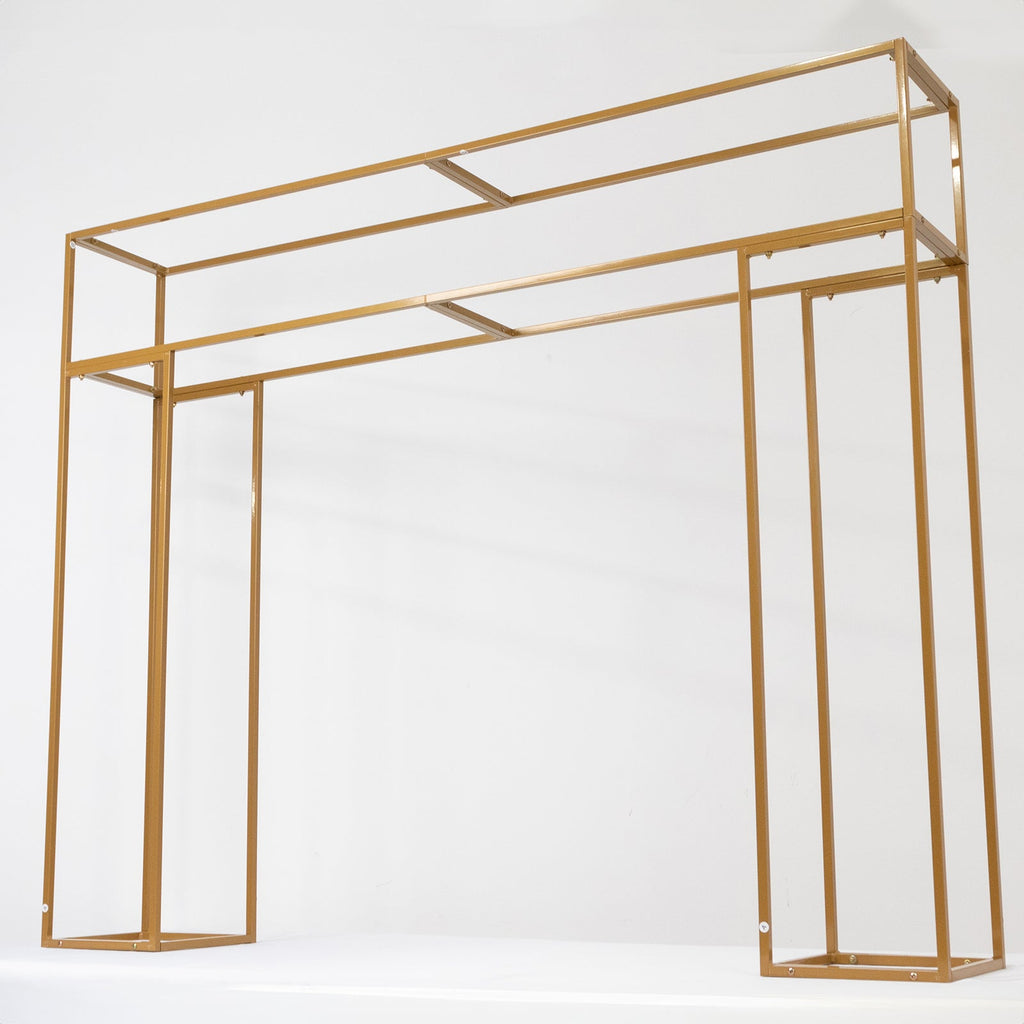 Rectangular Arch 3D Stand Metal Gold 5ftx4ft | TableclothsFactory
