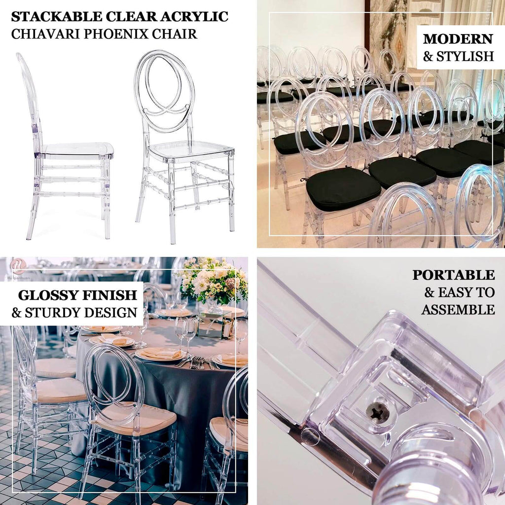 Stackable Chiavari Event Chairs 8pk Clear | TableclothsFactory
