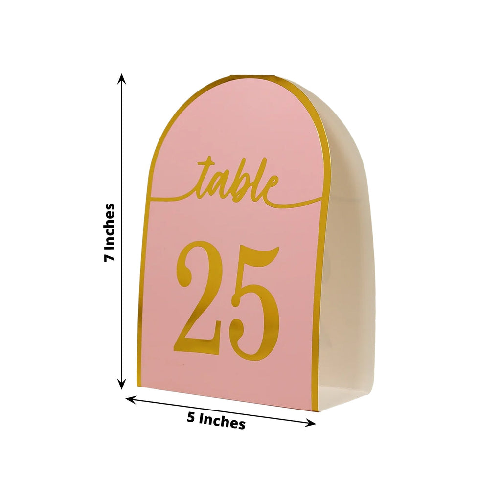 Arch Table Numbers 1-25 Blush 7" | TableclothsFactory