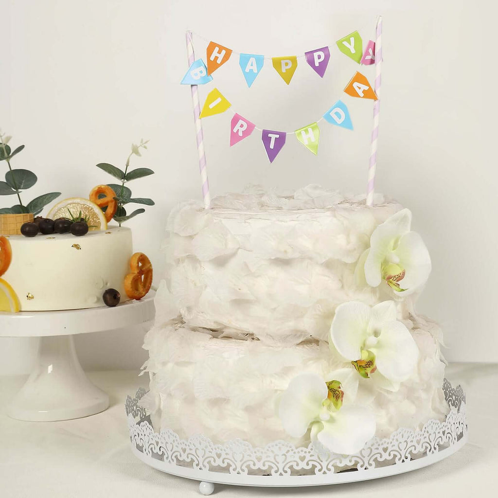 Happy Birthday Cake Topper Multi-Color | TableclothsFactory