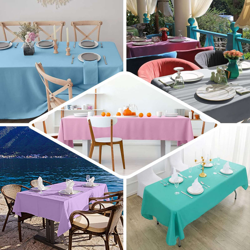 Premium Polyester Tablecloth 60"x126" White | TableclothsFactory