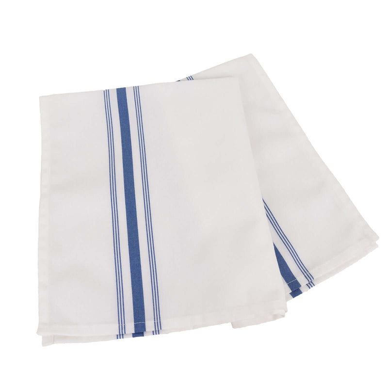Polyester Bistro Napkins 18"x22" Red Stripes | TableclothsFactory