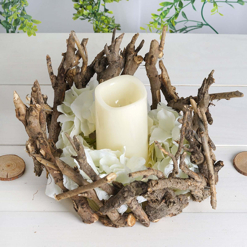 Natural Wooden Candle Holder 6" | TableclothsFactory