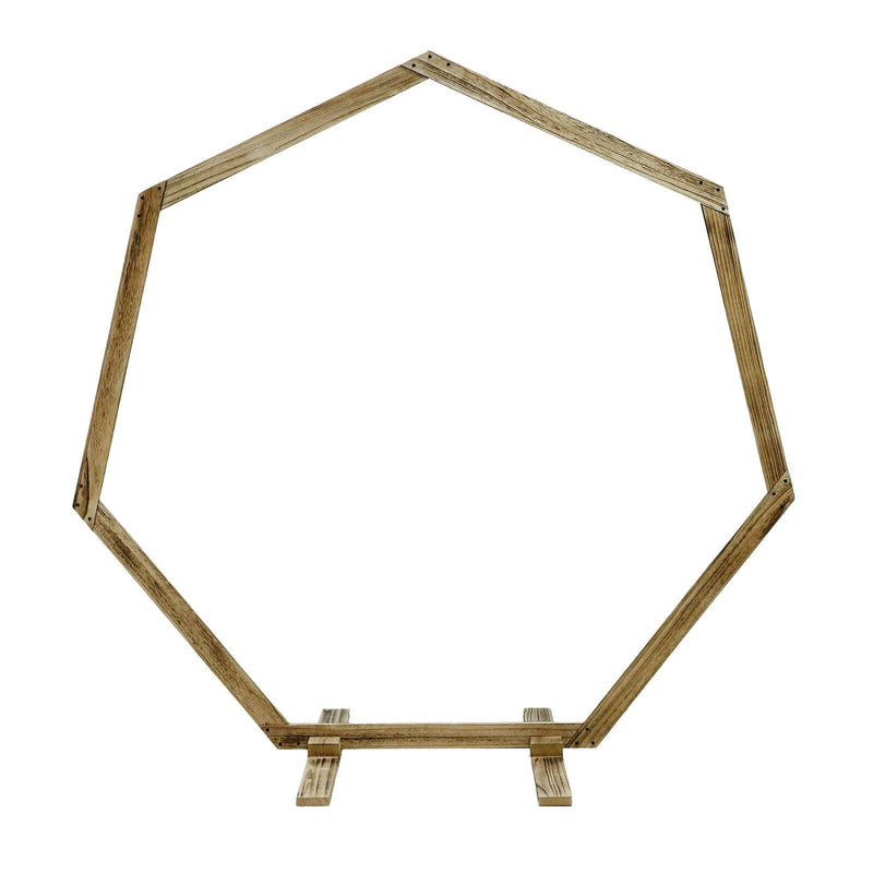8ft Natural Brown Wood Round Arbor Stand | TableclothsFactory