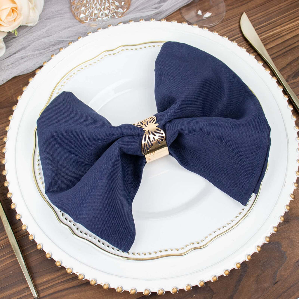 Premium Dinner Napkins 20"x20" Navy Blue | TableclothsFactory