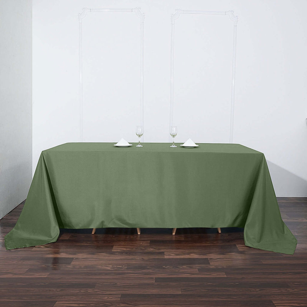 Polyester Tablecloth 90"x132" Olive Green | TableclothsFactory