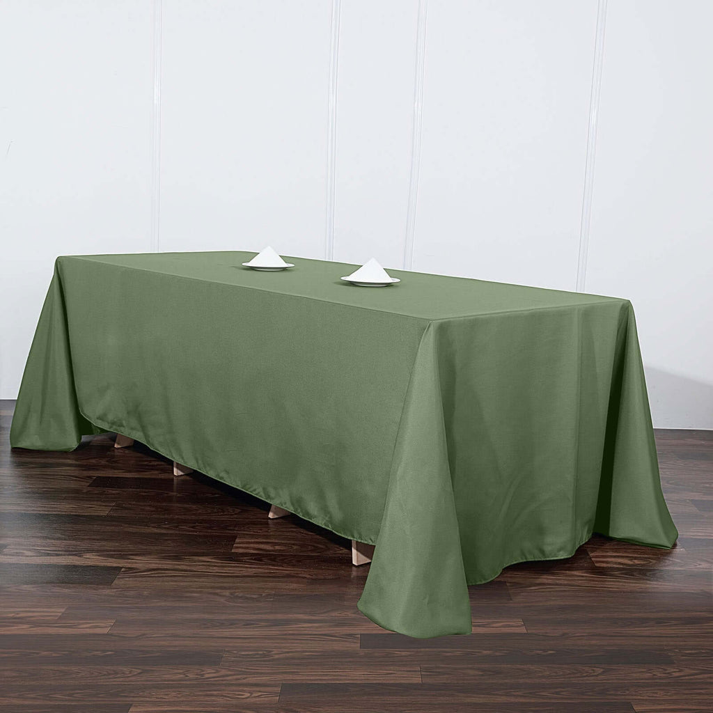 Polyester Tablecloth 90"x132" Olive Green | TableclothsFactory