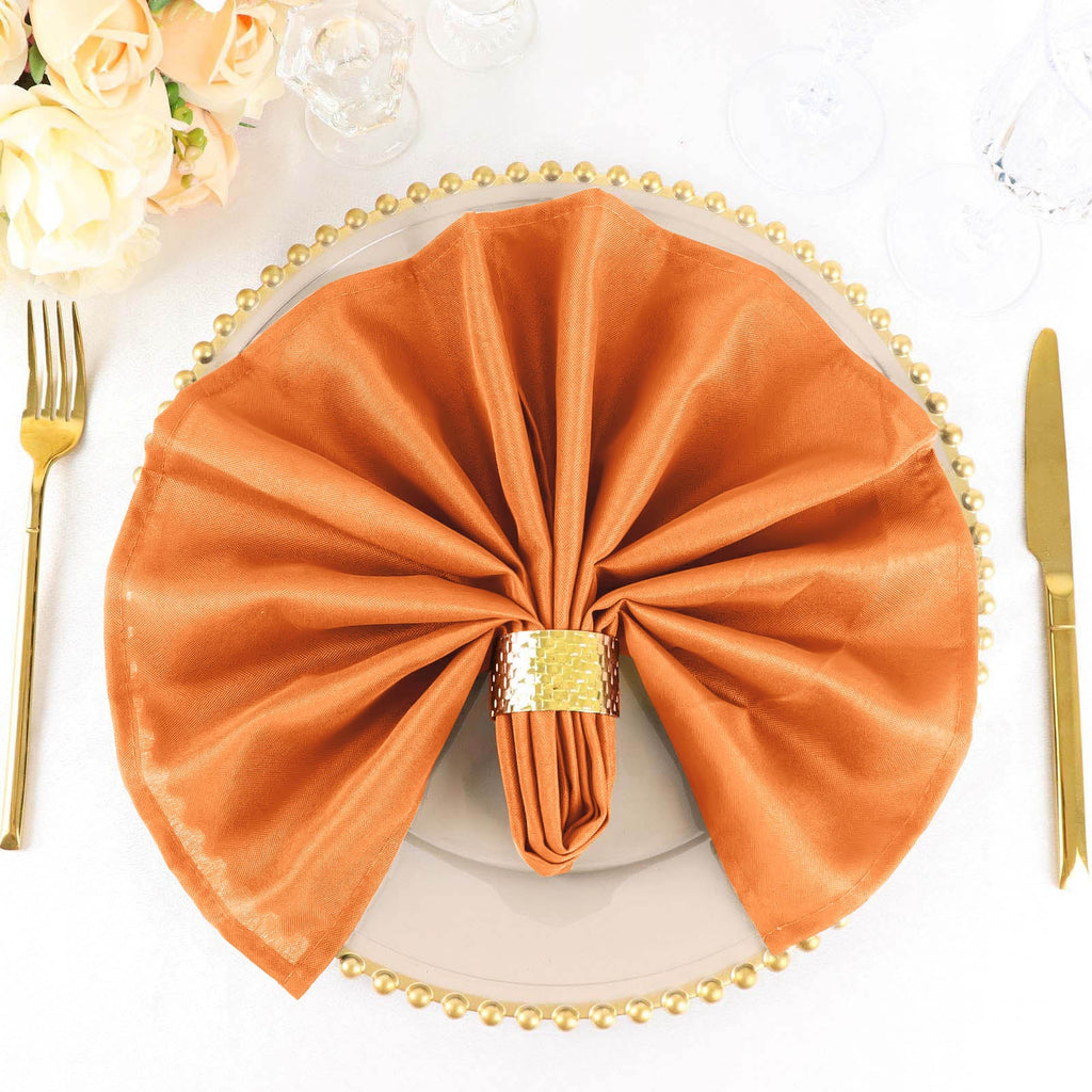Polyester Napkins 20"x20" Orange | TableclothsFactory