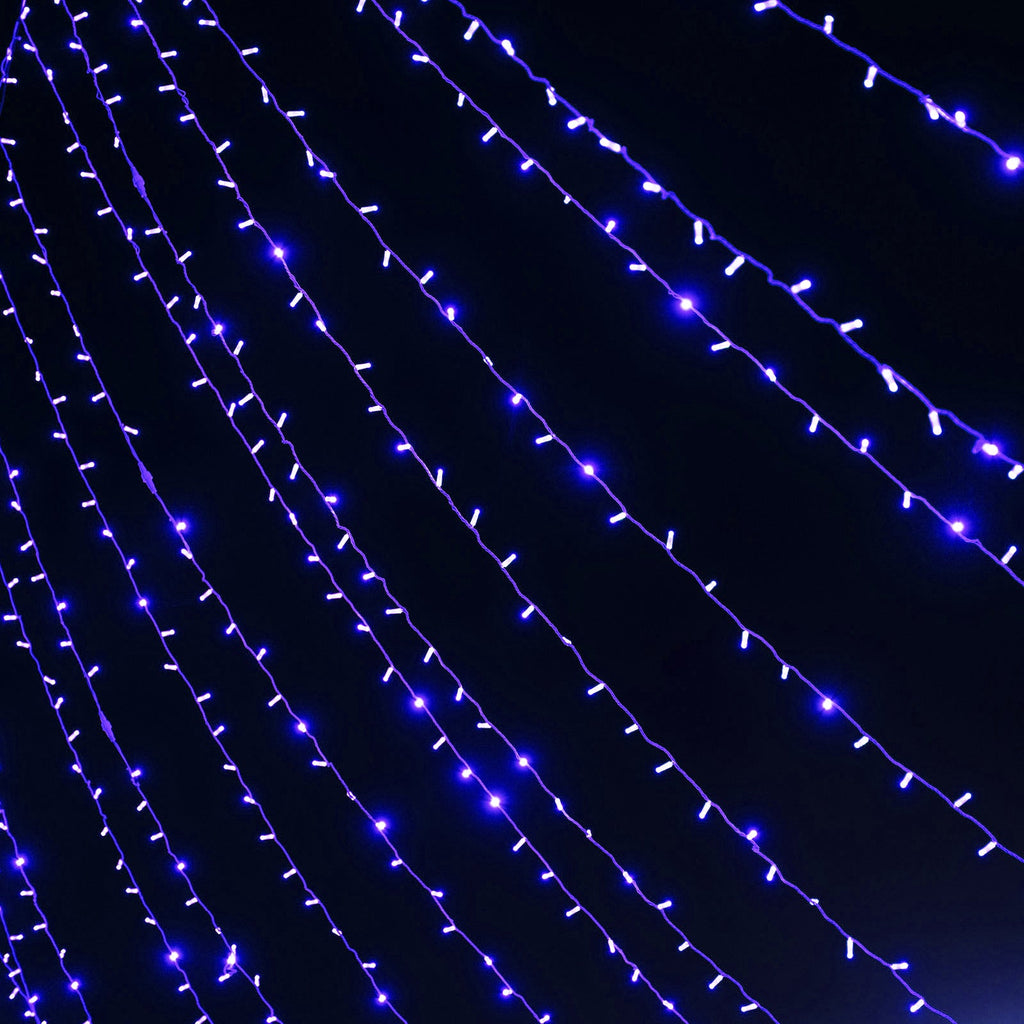 Blue 600 LED Fairy Curtain Lights | TableclothsFactory