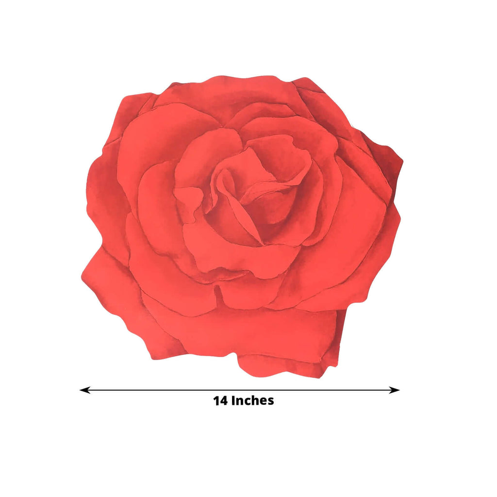 Rose Flower Disposable Placemats Red 14" | TableclothsFactory