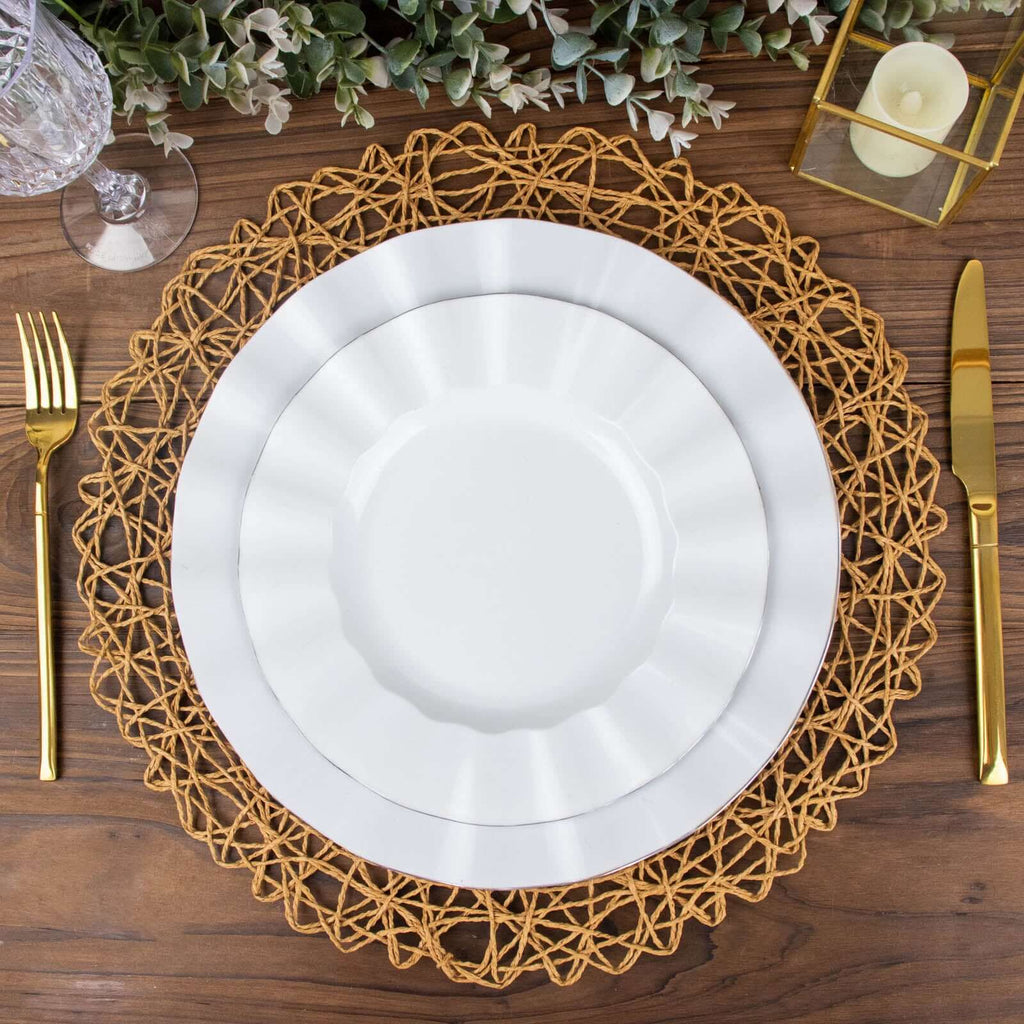 Woven Fiber Placemats Natural Round 15" | TableclothsFactory