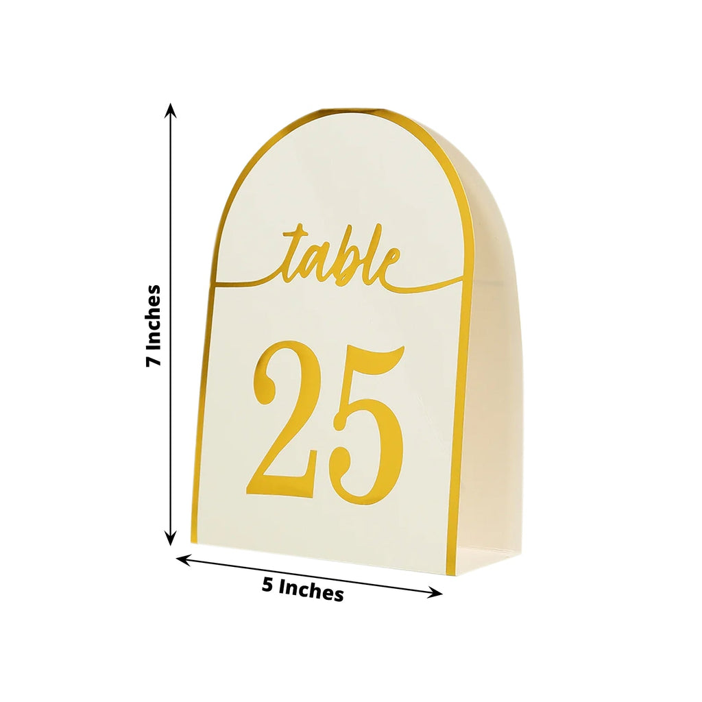 Arch Table Numbers 1-25 White 7" | TableclothsFactory