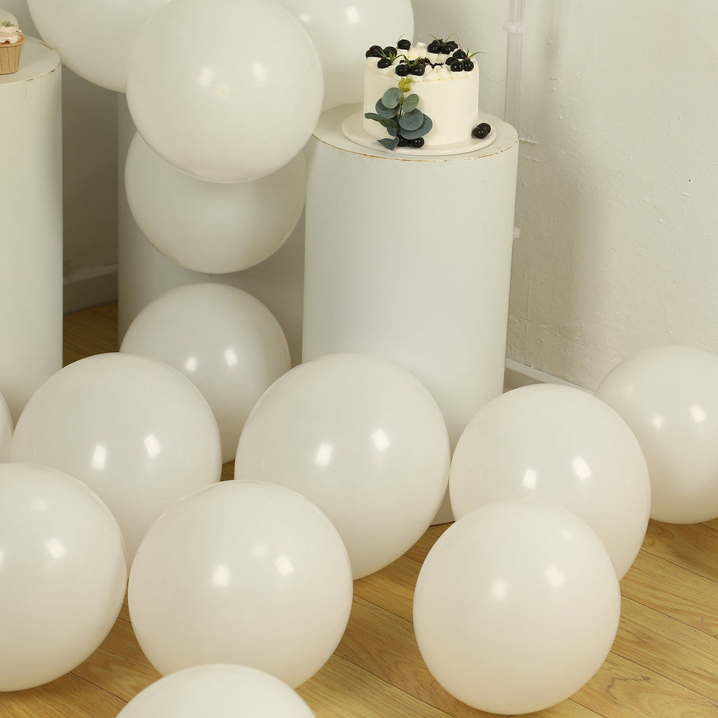 12" Off White Biodegradable Balloons | TableclothsFactory
