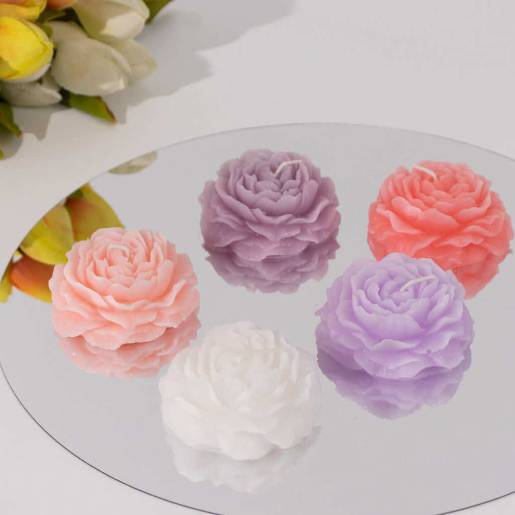 Peony Flower Floating Candles Assorted Colors 3" | TableclothsFactory
