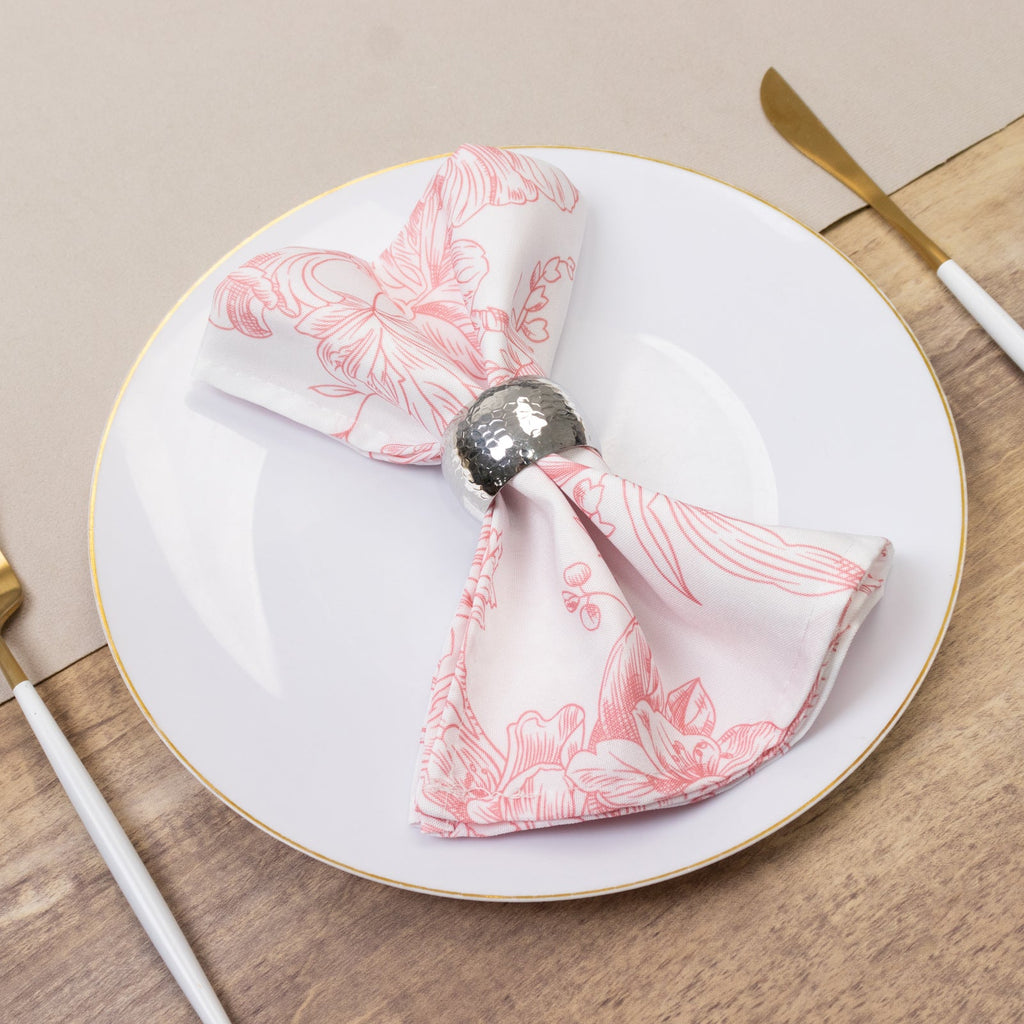 Toile Polyester Cloth Napkins Pink | TableclothsFactory