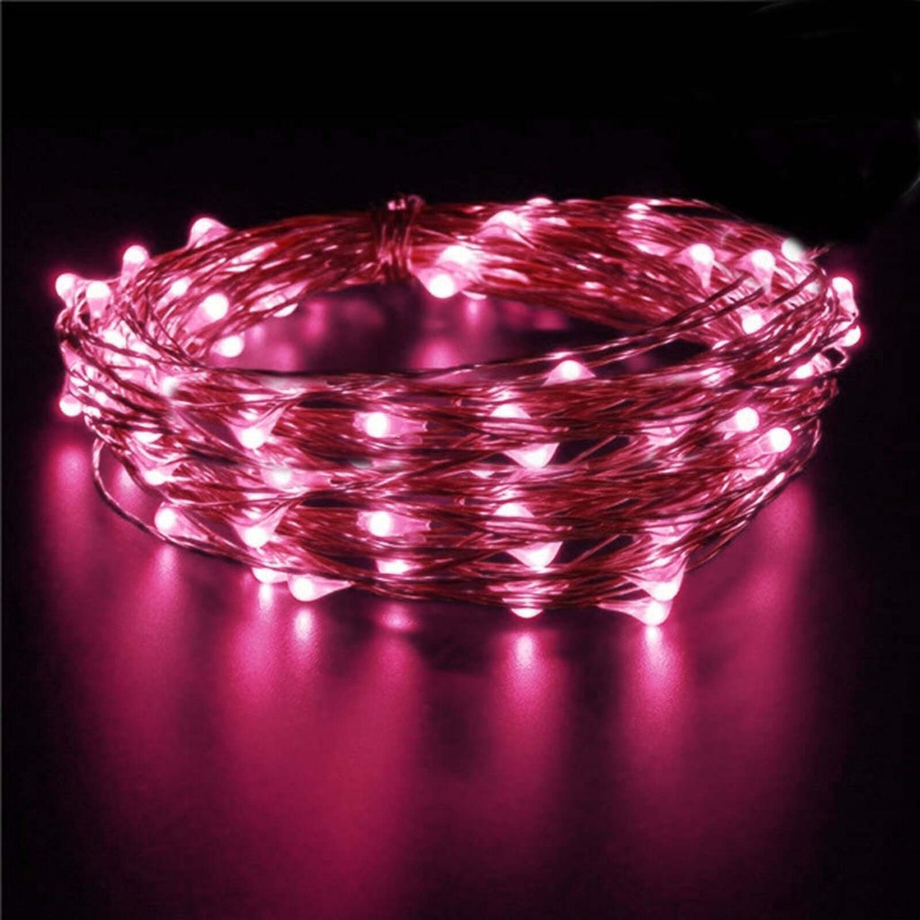 Starry Bright String Lights Fuchsia 90" | TableclothsFactory