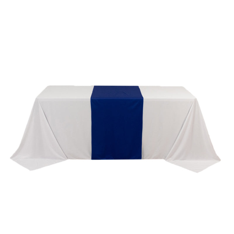 Wide Polyester Table Runner 24"x72" White by TableclothsFactory.com