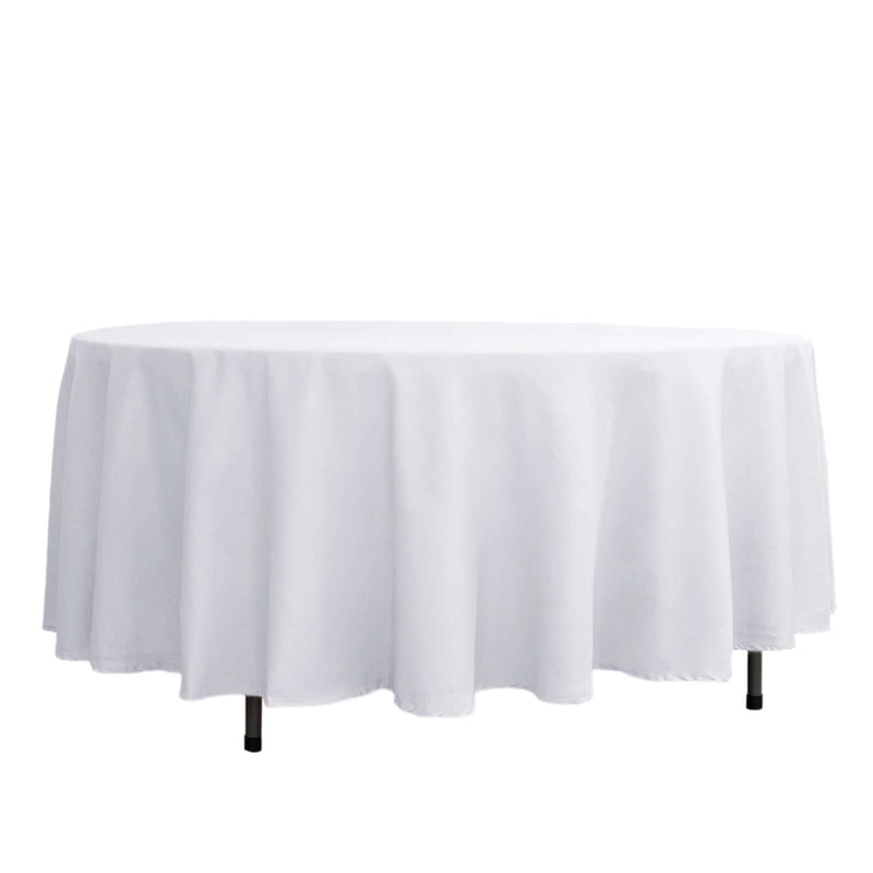 Polyester Tablecloth 120" White | TableclothsFactory
