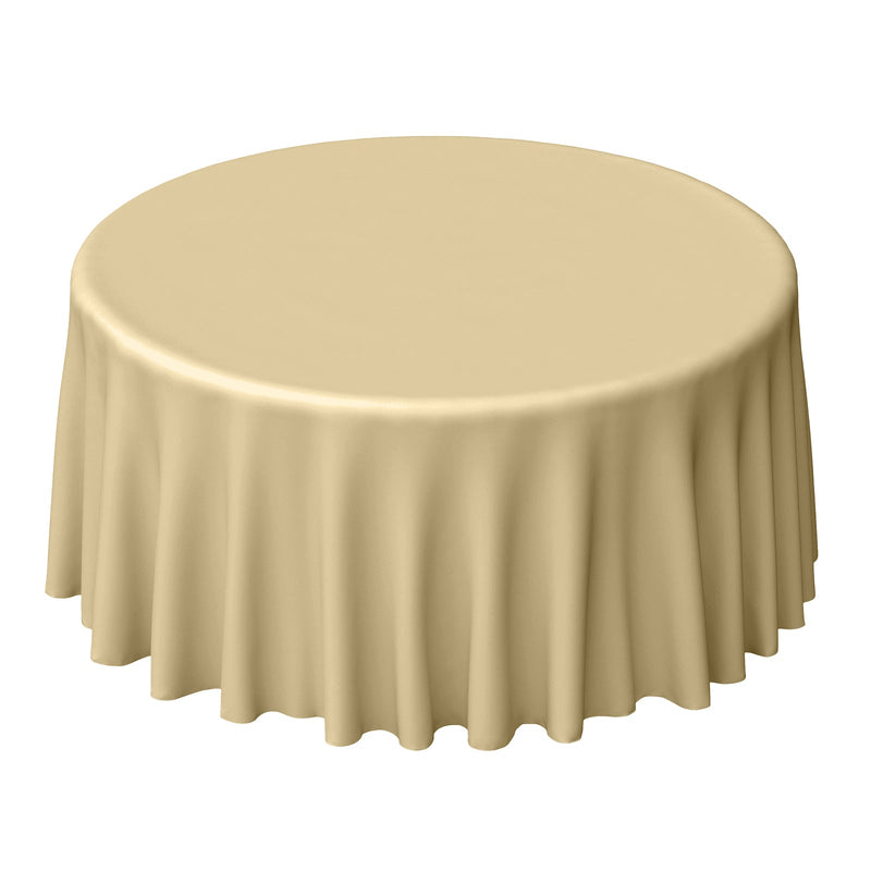 Polyester Tablecloth 132" Champagne | TableclothsFactory
