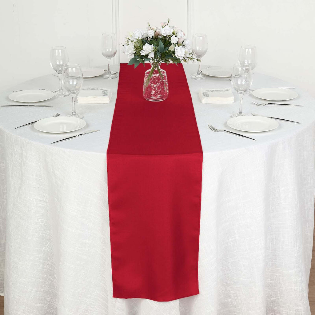 Polyester Table Runner 12"x108" Wine | TableclothsFactory