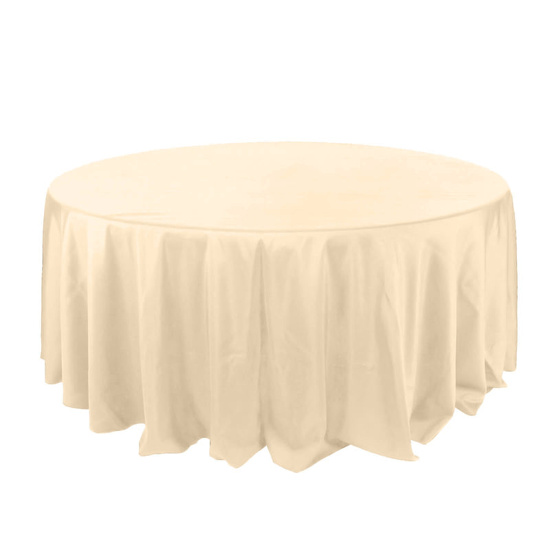 Polyester Tablecloth 132" Beige by TableclothsFactory.com
