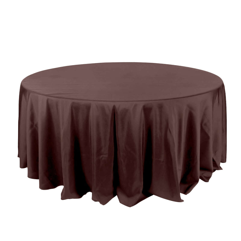 Polyester Round Tablecloth 108" Chocolate | TableclothsFactory
