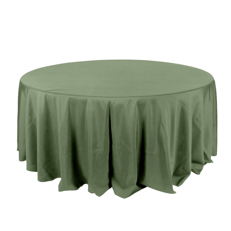 Polyester Round Tablecloth 132" Olive Green | TableclothsFactory