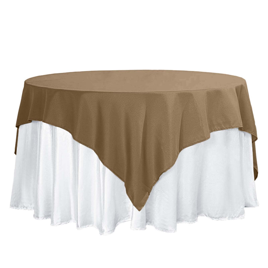 Polyester Square Overlay 70"x70" Taupe | TableclothsFactory