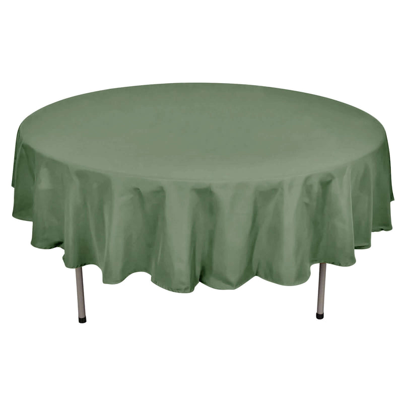 Polyester Round Tablecloth 132" Olive Green | TableclothsFactory