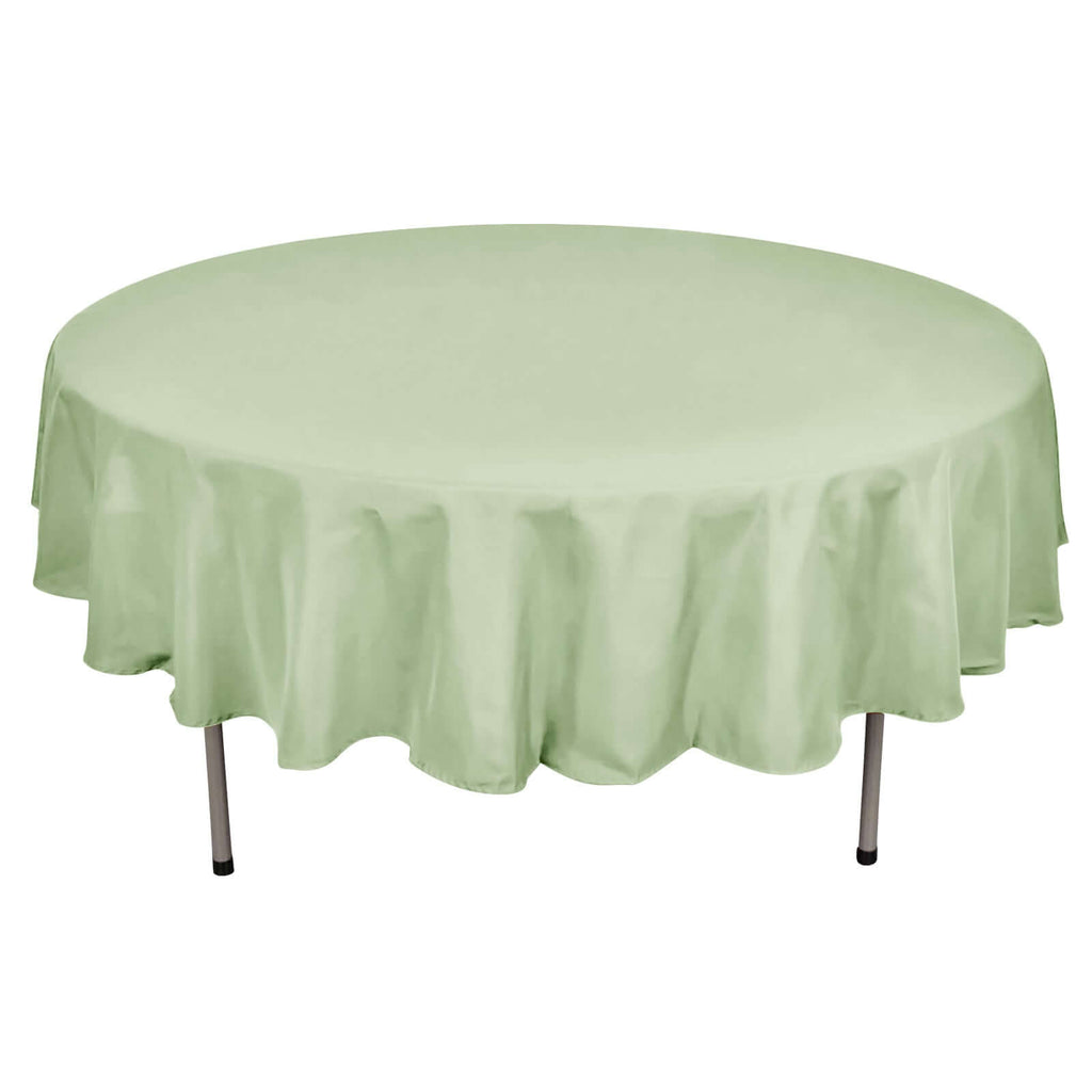 Polyester Round Tablecloth 90" Sage Green | TableclothsFactory