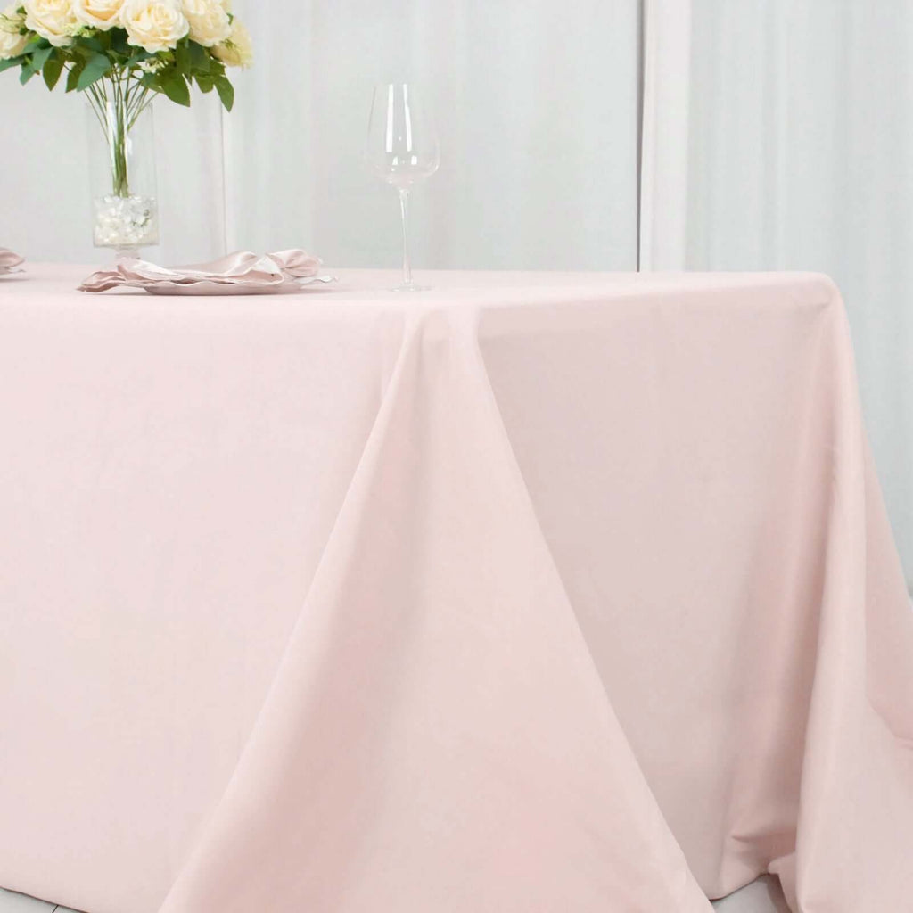 Premium Polyester Tablecloth 90"x132" Blush | TableclothsFactory
