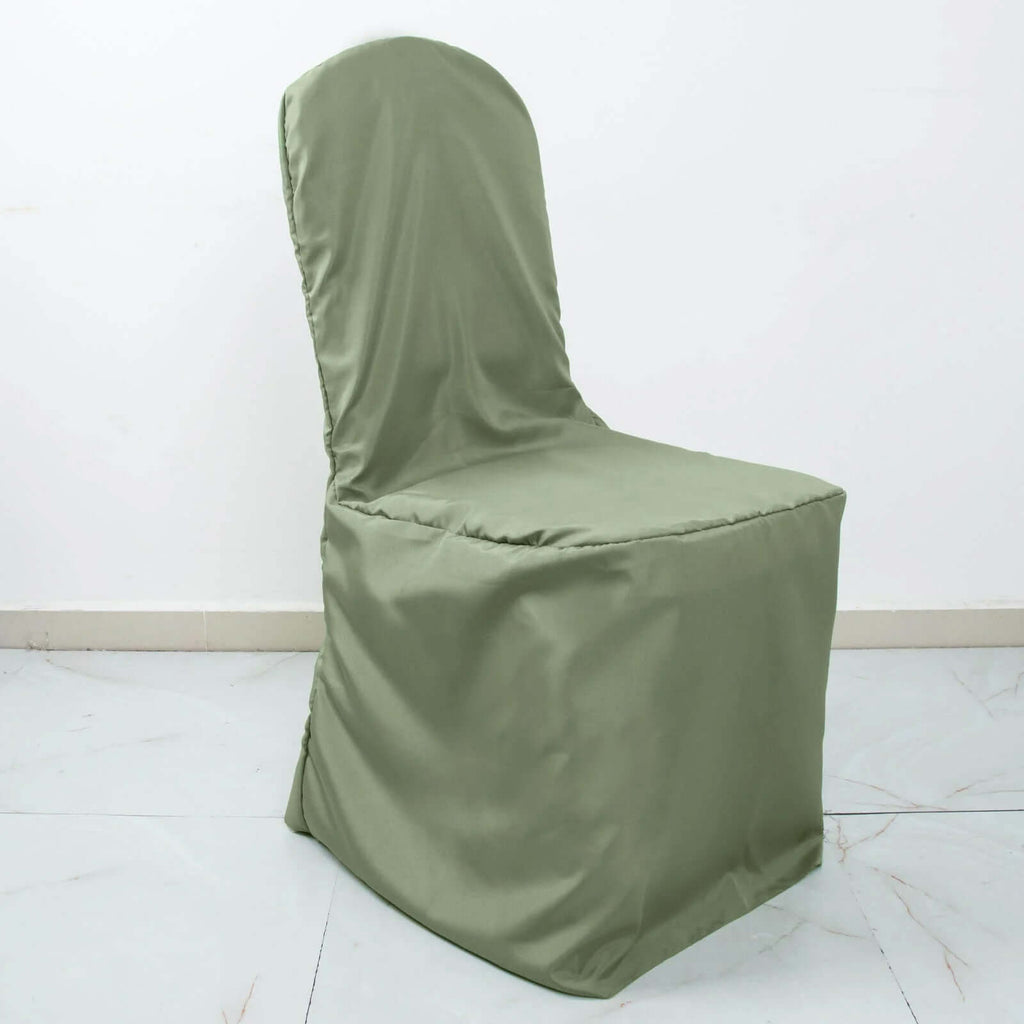 10 Pack Polyester Banquet Chair Covers Dusty Sage Green ...