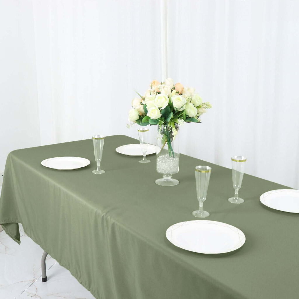 Polyester Tablecloth 60"x102" Dusty Sage Green | TableclothsFactory