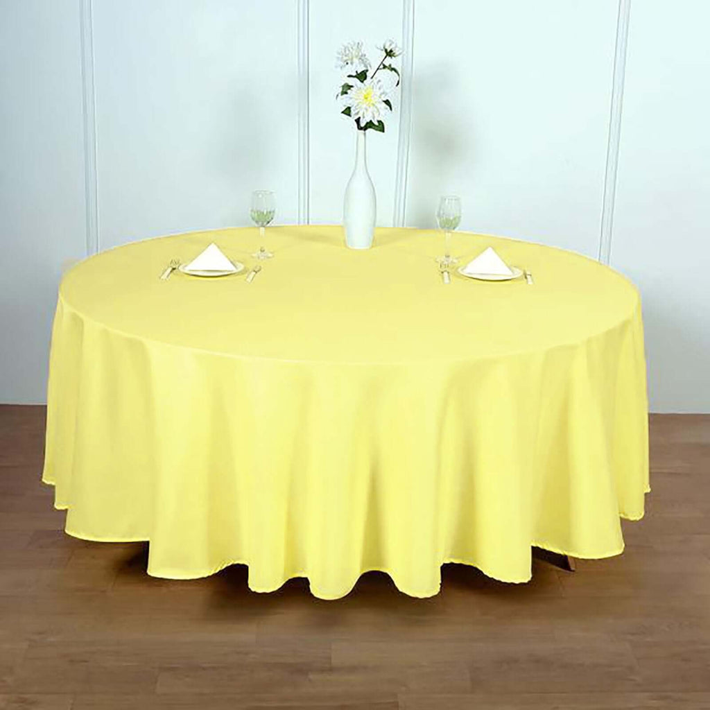 Polyester Tablecloth 108" Yellow | TableclothsFactory