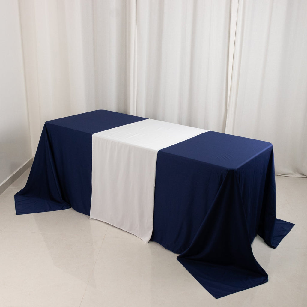 Wide Polyester Table Runner 24"x72" White by TableclothsFactory.com