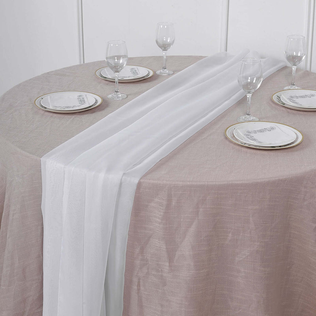 Premium Chiffon Runner 6ft White | TableclothsFactory