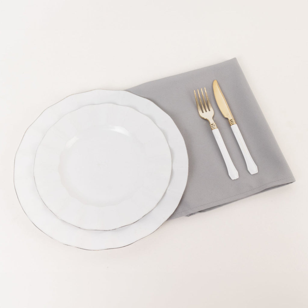 Premium Dinner Napkins 20"x20" Silver | TableclothsFactory