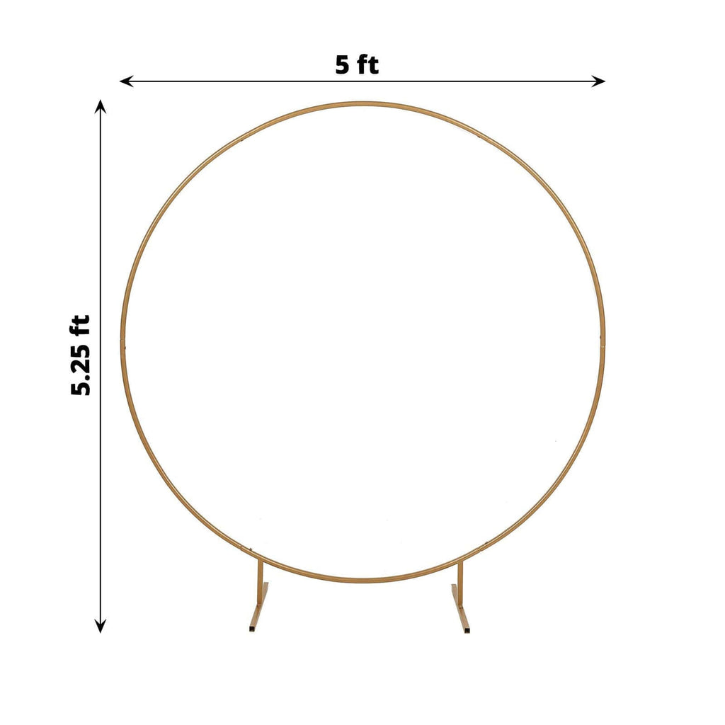 5ft Gold Metal Round Wedding Arch Arbor | TableclothsFactory