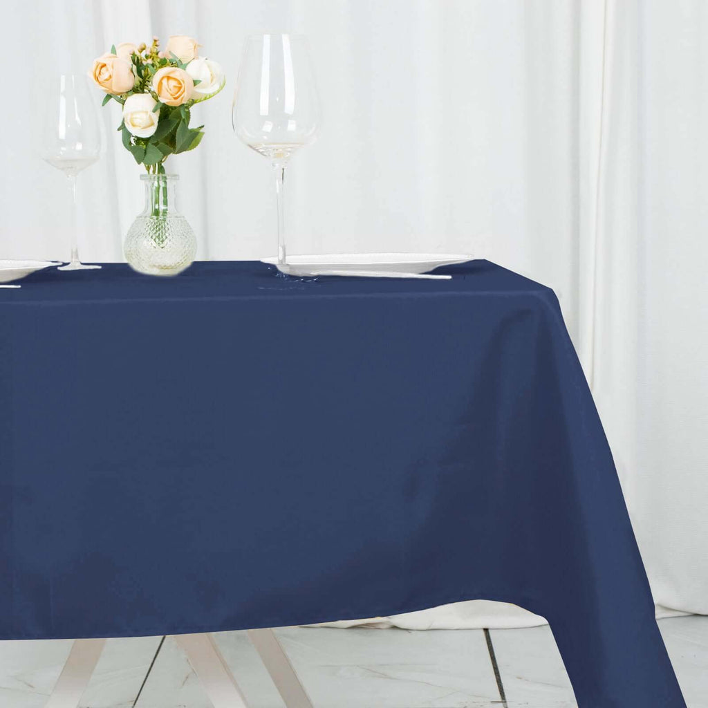 Premium Polyester Tablecloth 54"x54" Navy Blue | TableclothsFactory