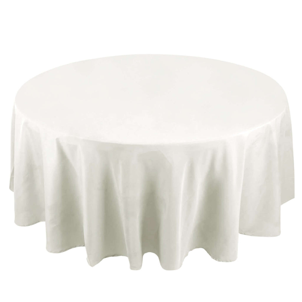 Premium Polyester Tablecloth 108" Ivory | TableclothsFactory