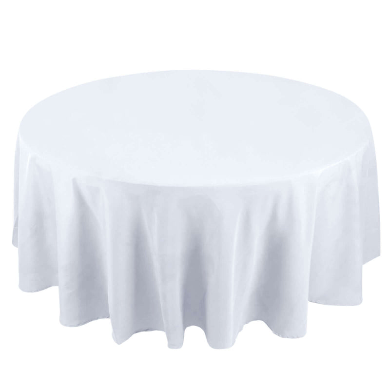 Premium Polyester Tablecloth 120" White | TableclothsFactory